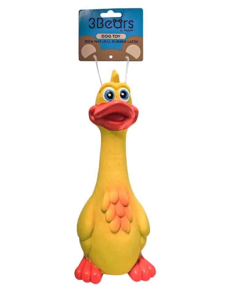 3Bears Latex Dog Toy Chicken Yellow 18cm - Petworkz
